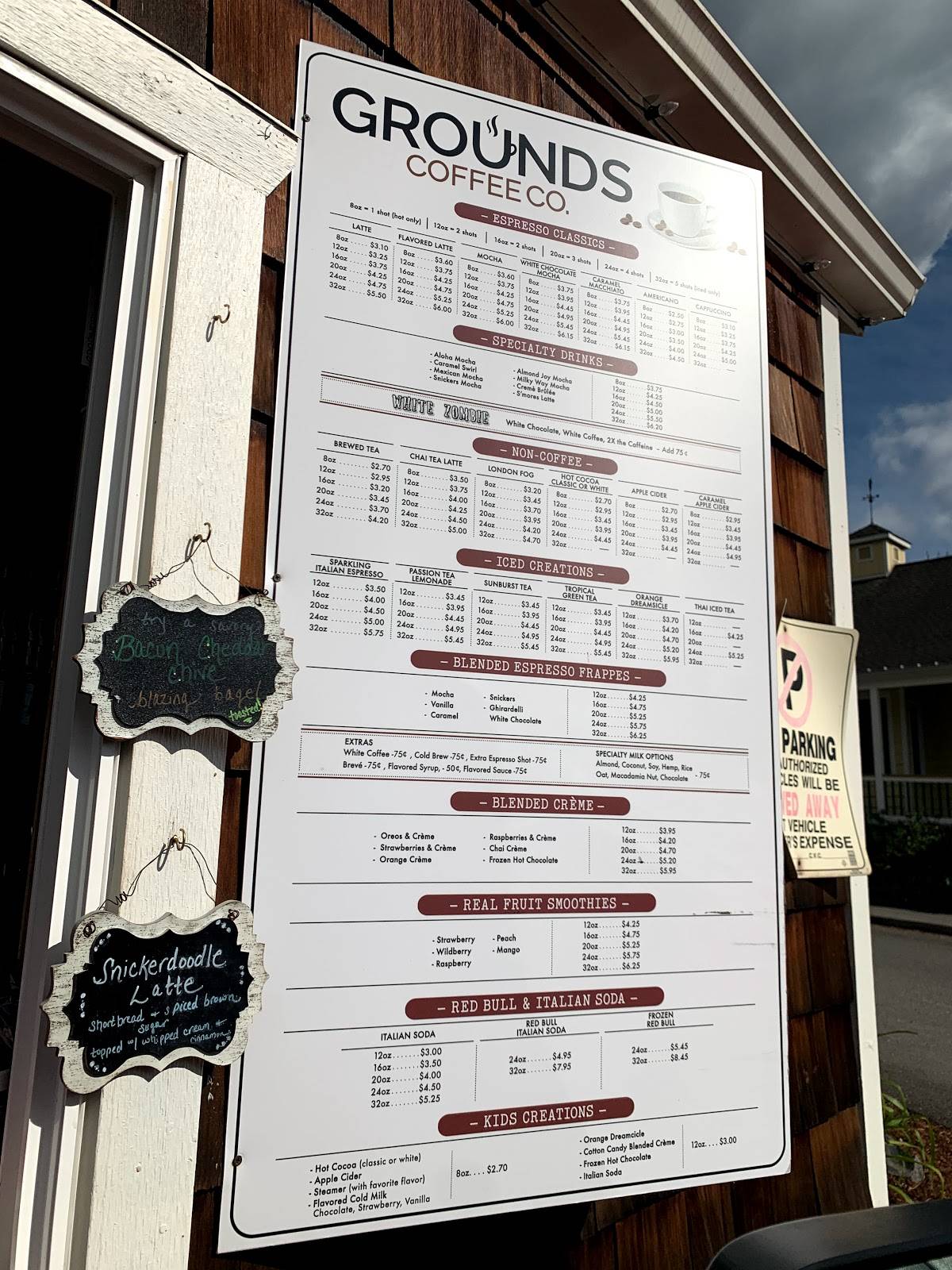 Menu at Grounds Coffee Co. pub & bar, Woodinville