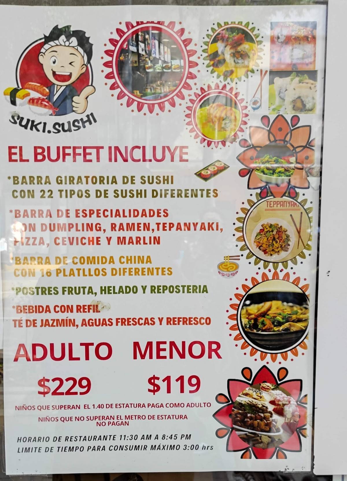 Carta del restaurante Suki Sushi Buffet, Guadalajara