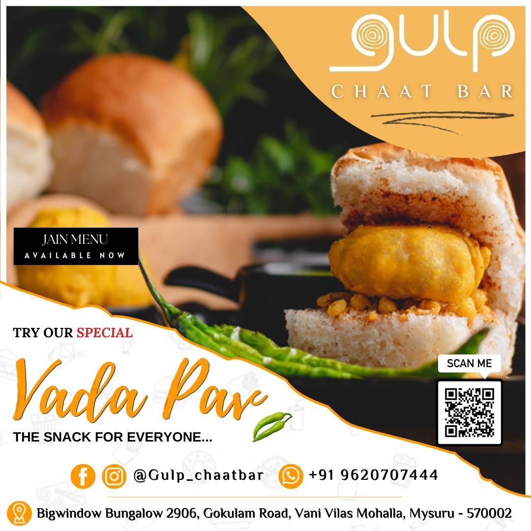 Menu at Gulp Chaat Bar, Mysuru