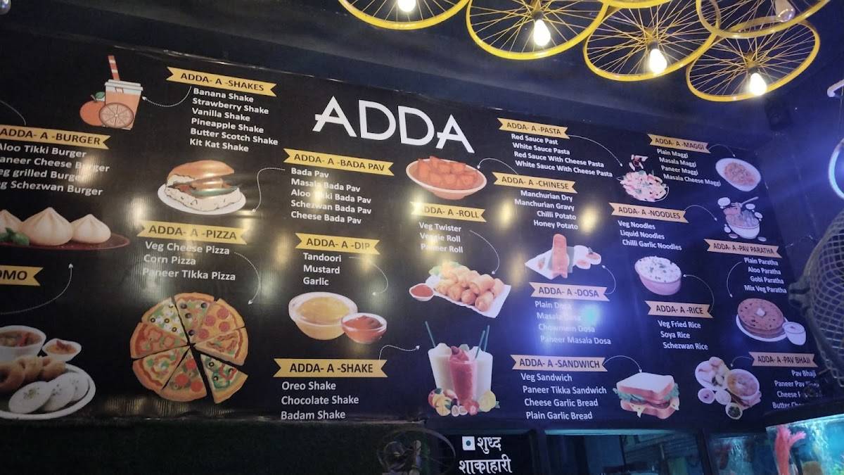Menu at Adda foods and cafe - Best Cafe In Guna, Guna