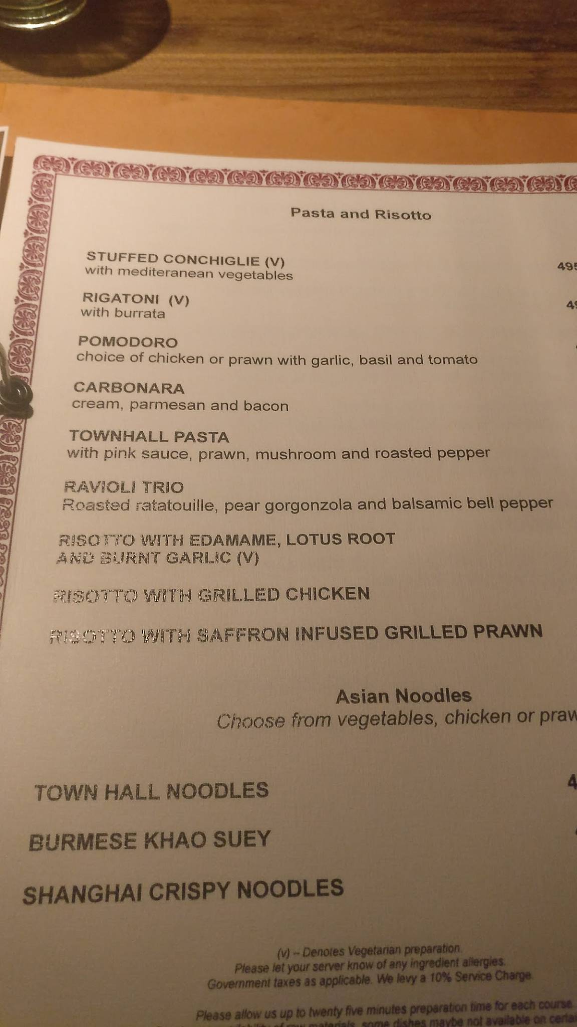 Menu at Town Hall, Gurugram, TWO HORIZON CENTER