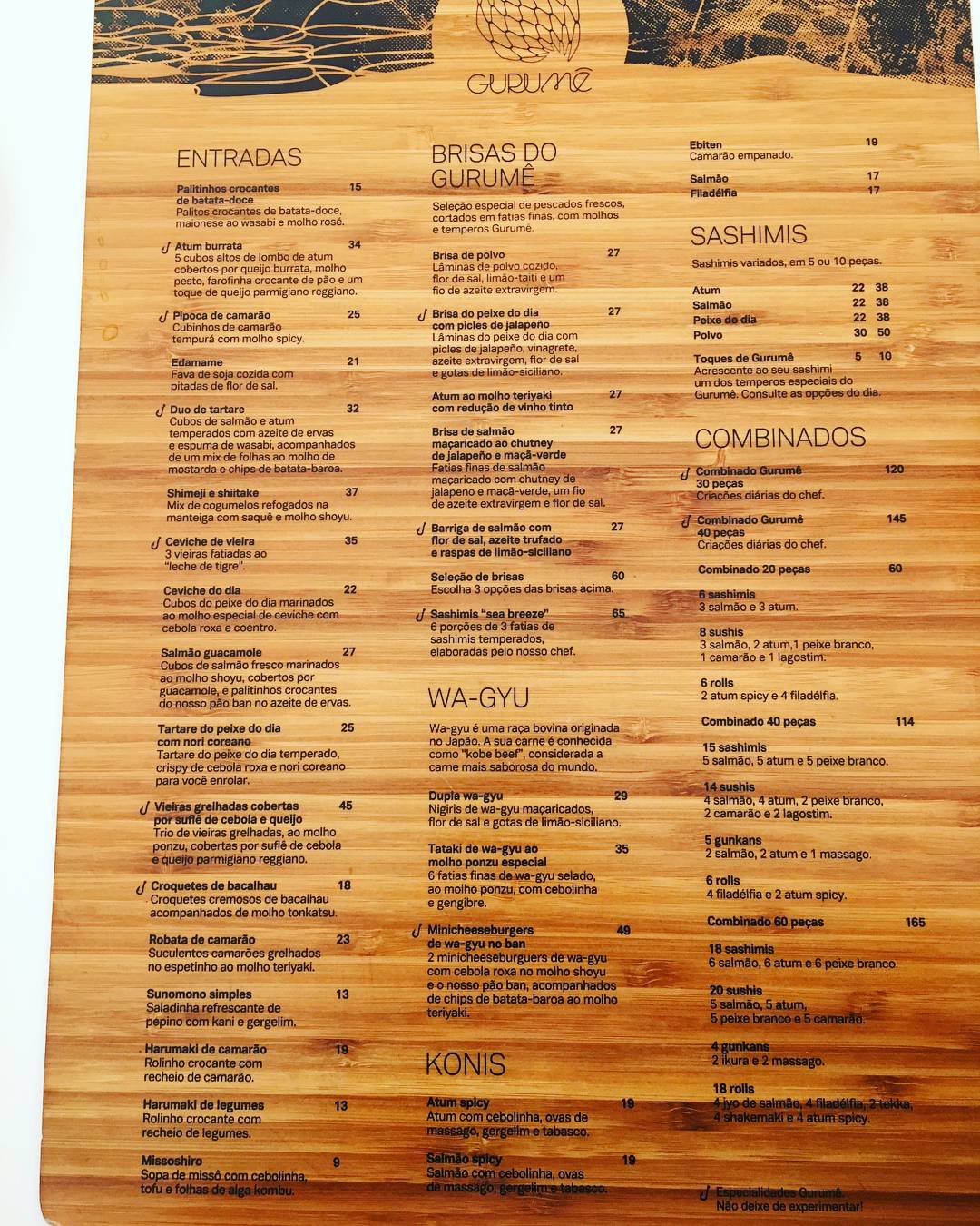 Menu em Gurumê Rio Design Barra, Rio de Janeiro