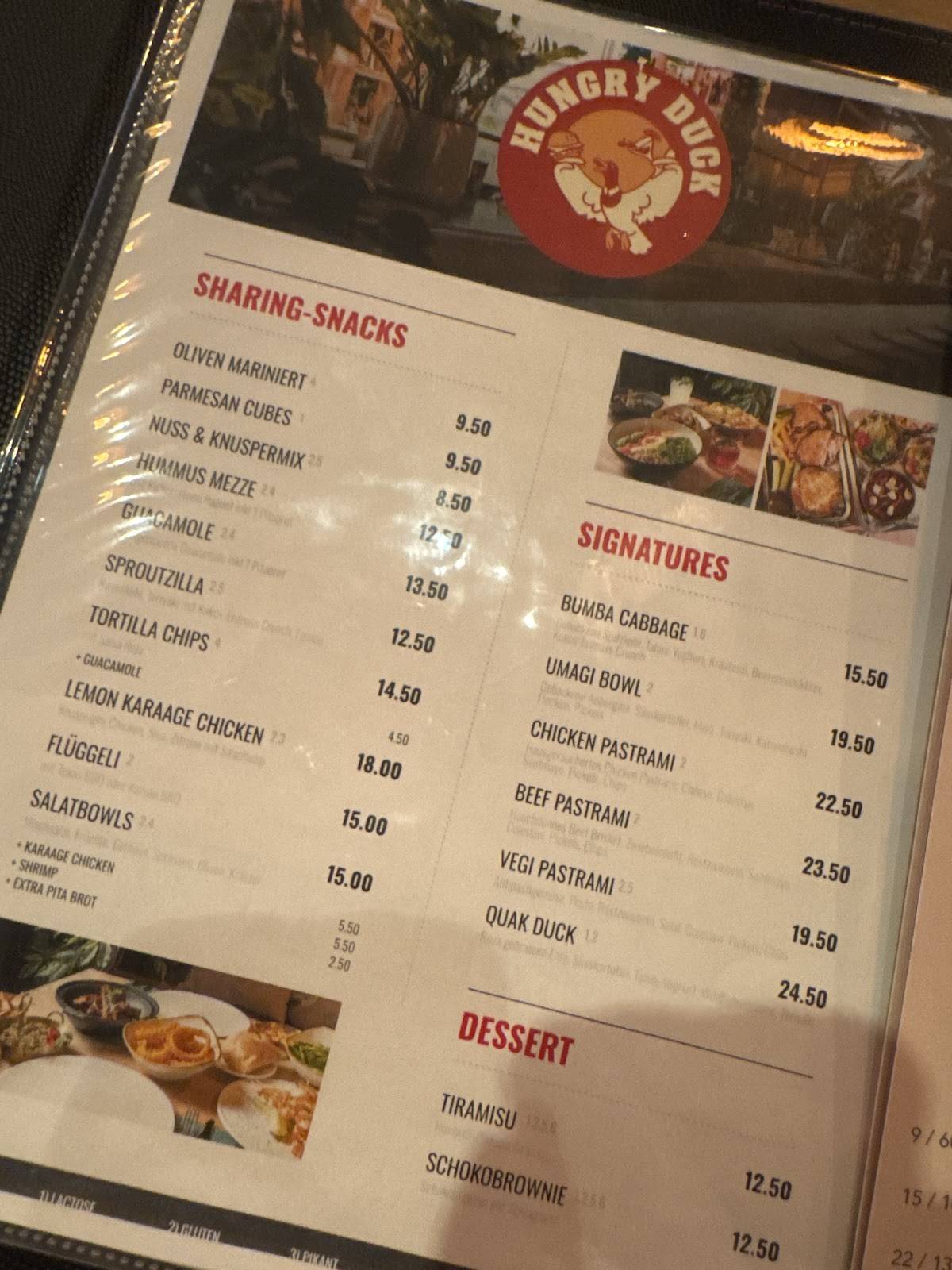 Menu da HUNGRY DUCK CHICKEN WINGS - ALL YOU CAN EAT EVERY DAY, Zurigo