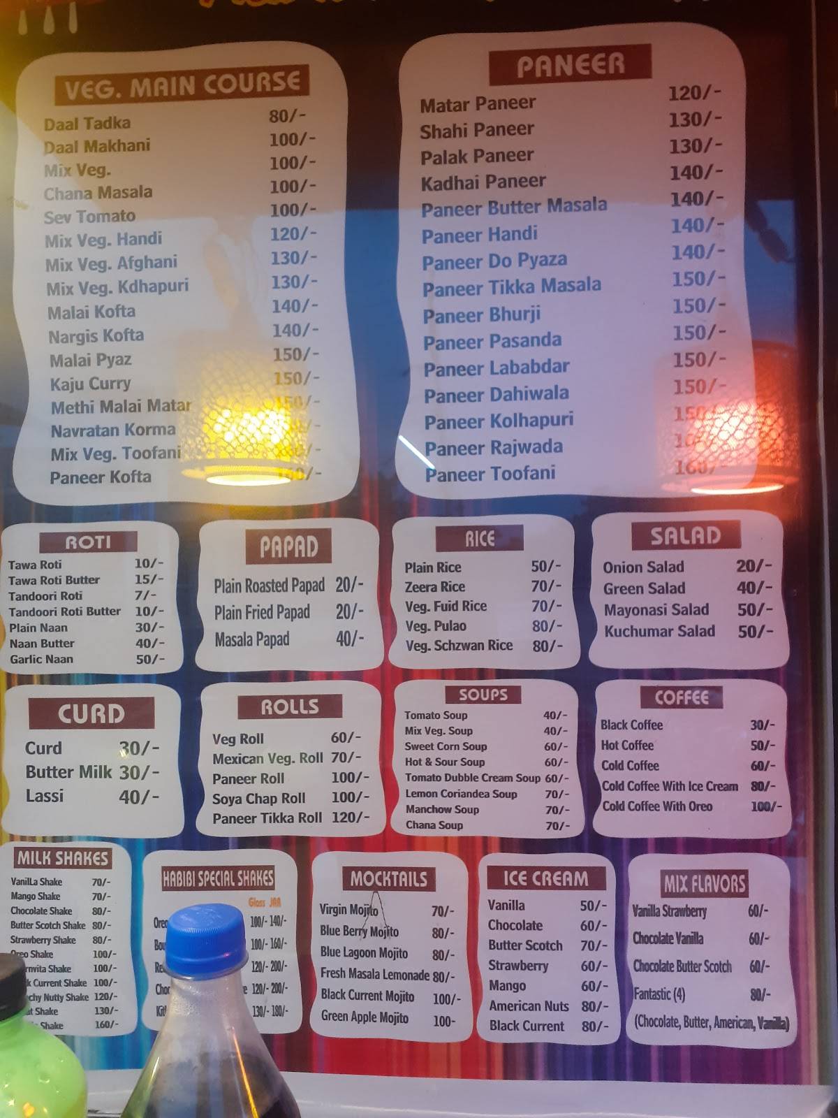 Menu at Habibi cafe & restaurant, Ajmer