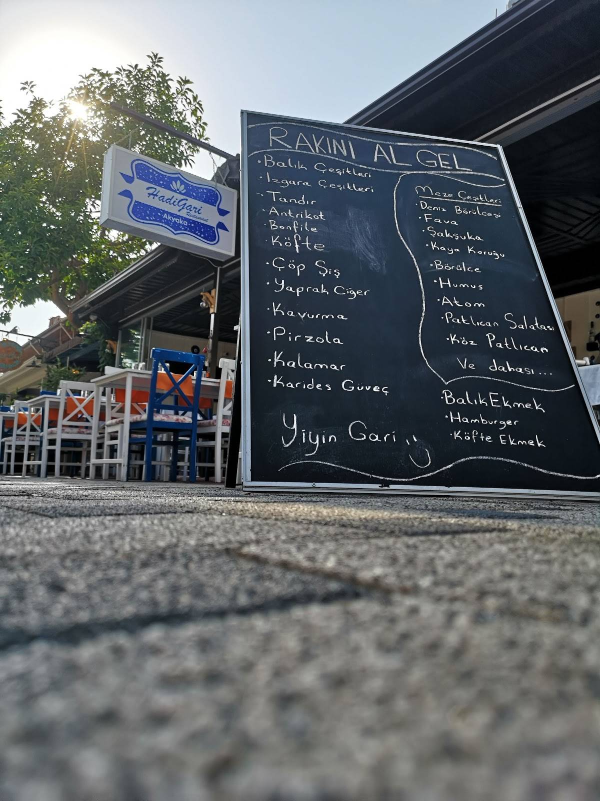 Menu at HadiGari Akyaka, Akyaka Belediyesi