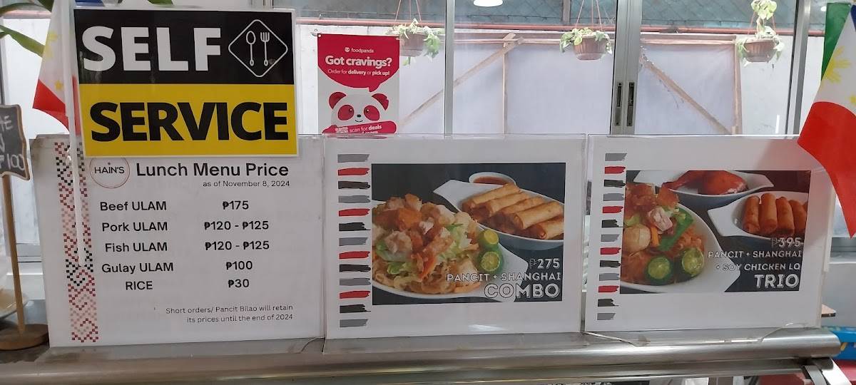 Menu at Hain's (Restaurant/Catering), Cabuyao