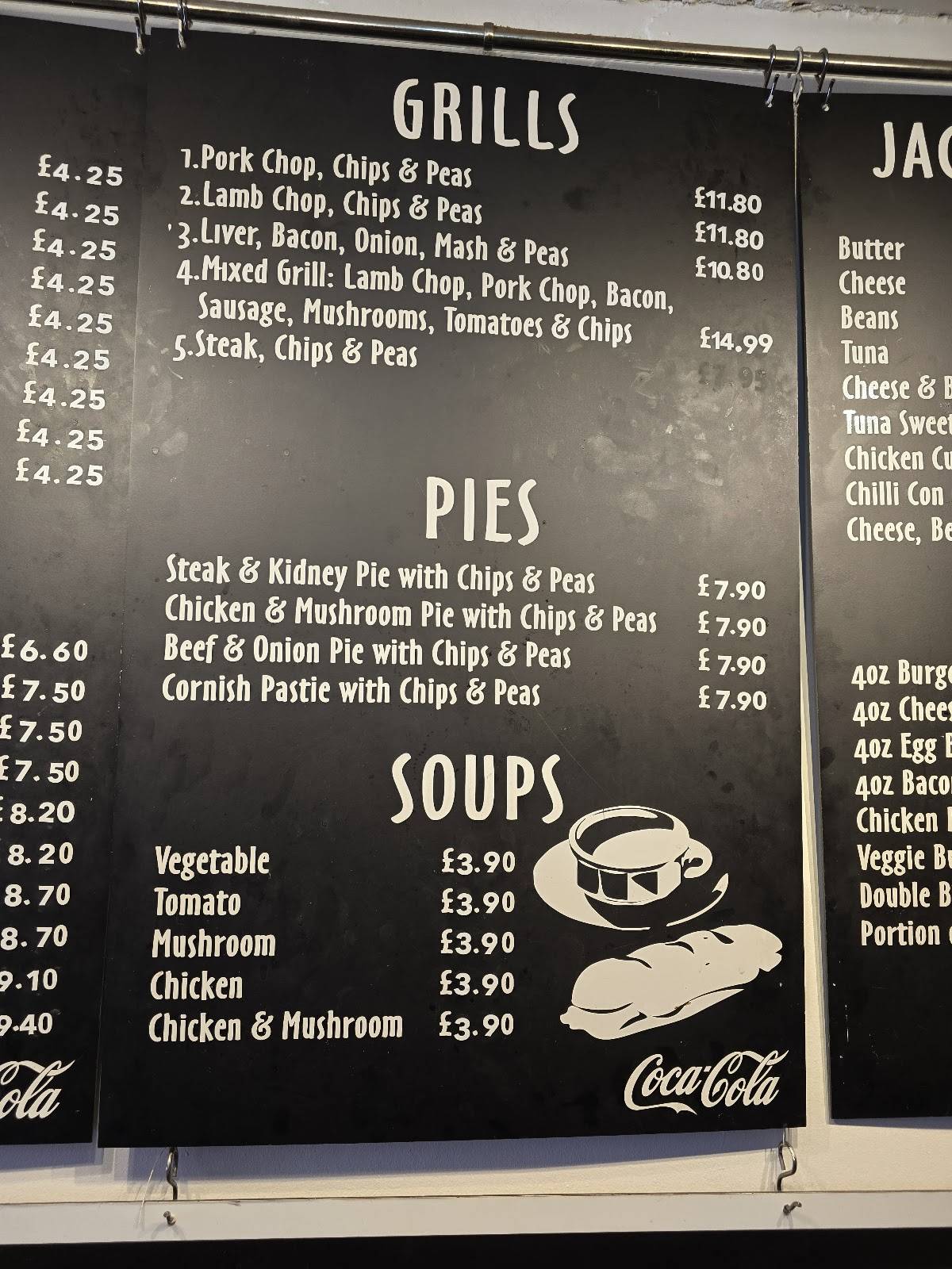 Menu at Half Moon Cafe, London, 125 Fulham Palace Rd