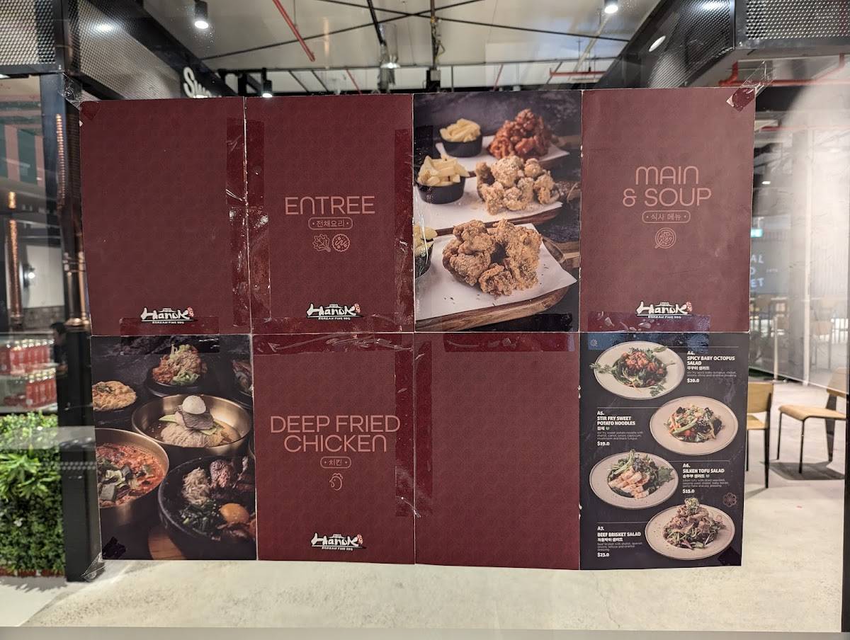 Menu at Hanok Korean BBQ Capital Food Market, Belconnen