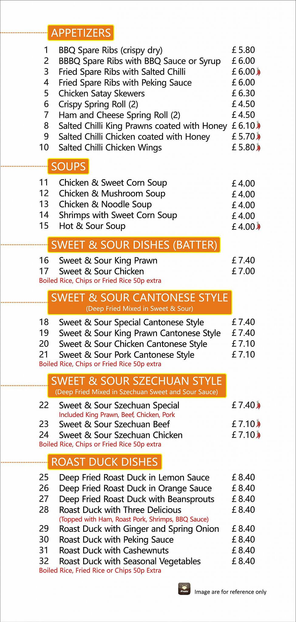 Menu at Happy Valley Chinese fast food, Dundonald, 65 Comber Rd