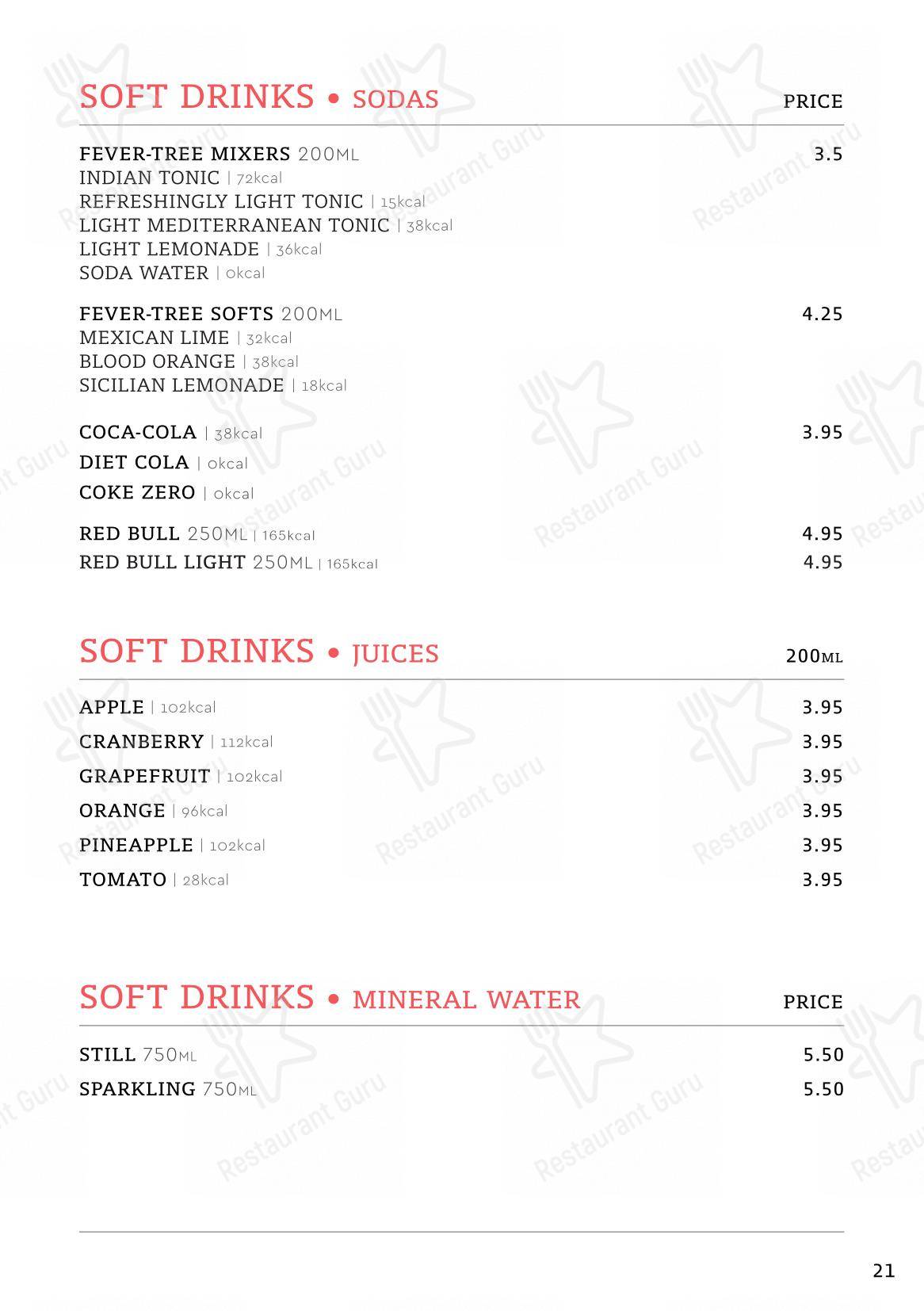 Menu at HarBAR on 6th, Southampton