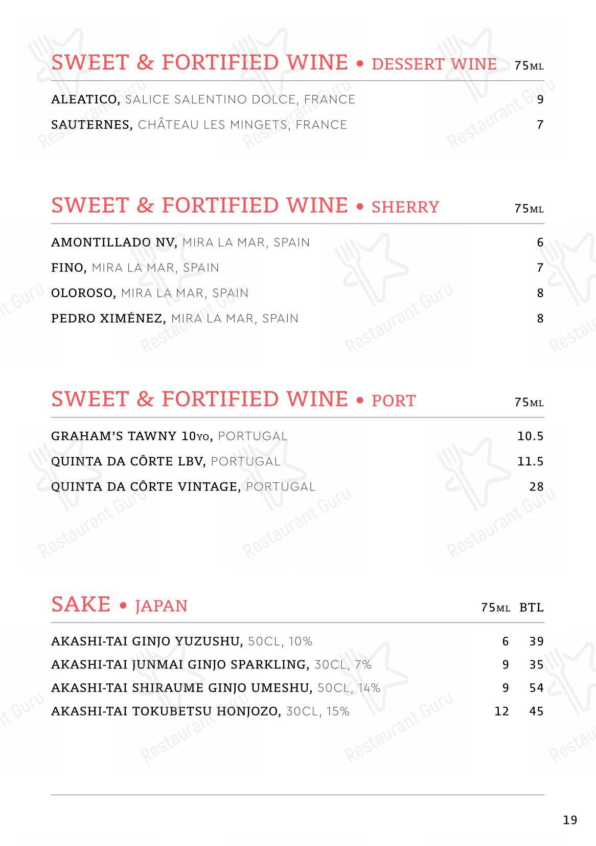 Menu at HarBAR on 6th, Southampton