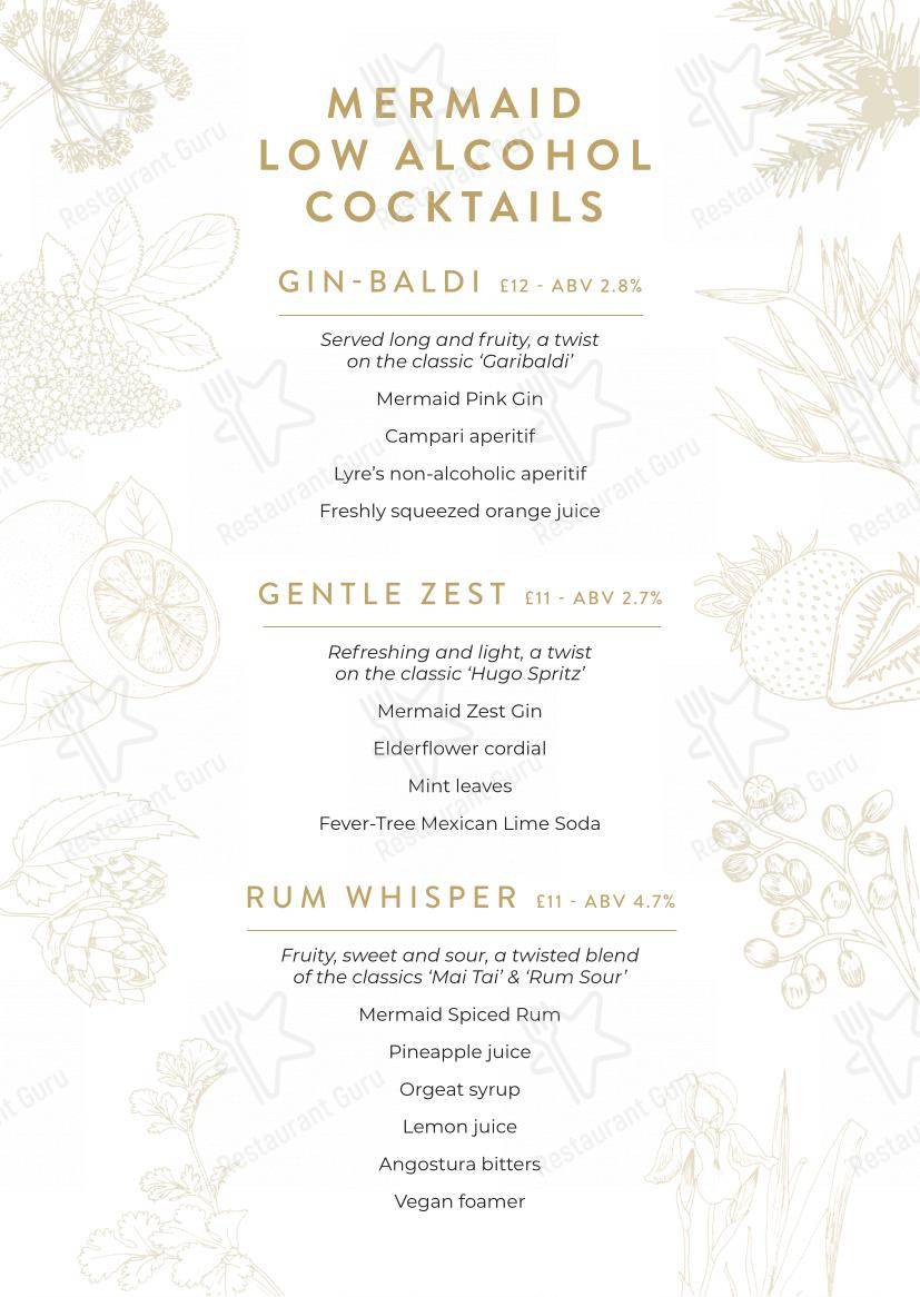 Menu at HarBAR on 6th, Southampton