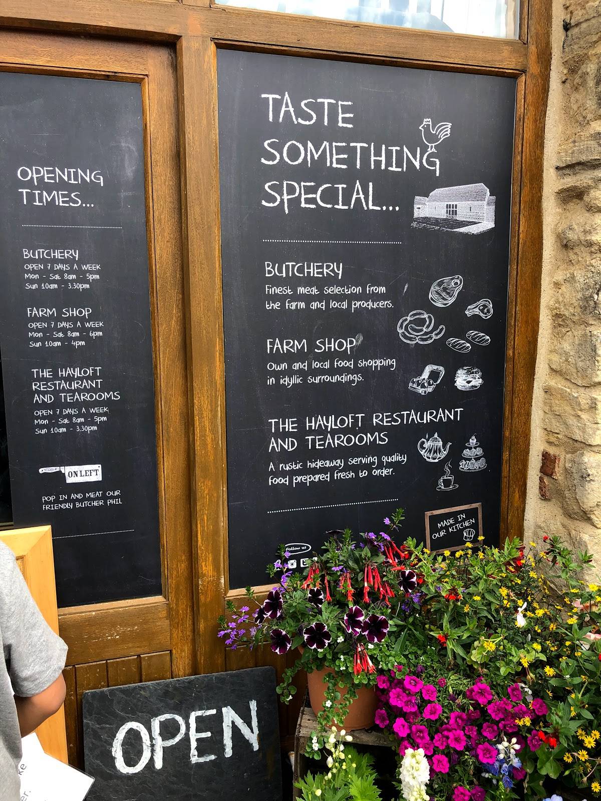 Menu at Hayloft Restaurant at Boycott Farm, Buckingham