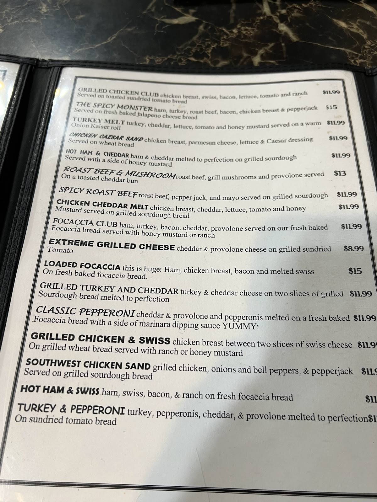 Menu at Heavenly Delights restaurant, McAlester
