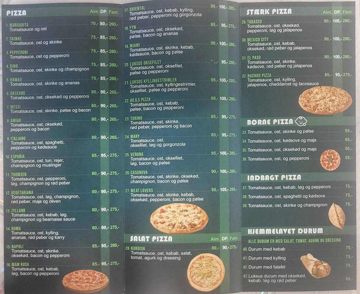 Menu at Hejls Pizza pizzeria, Hejls