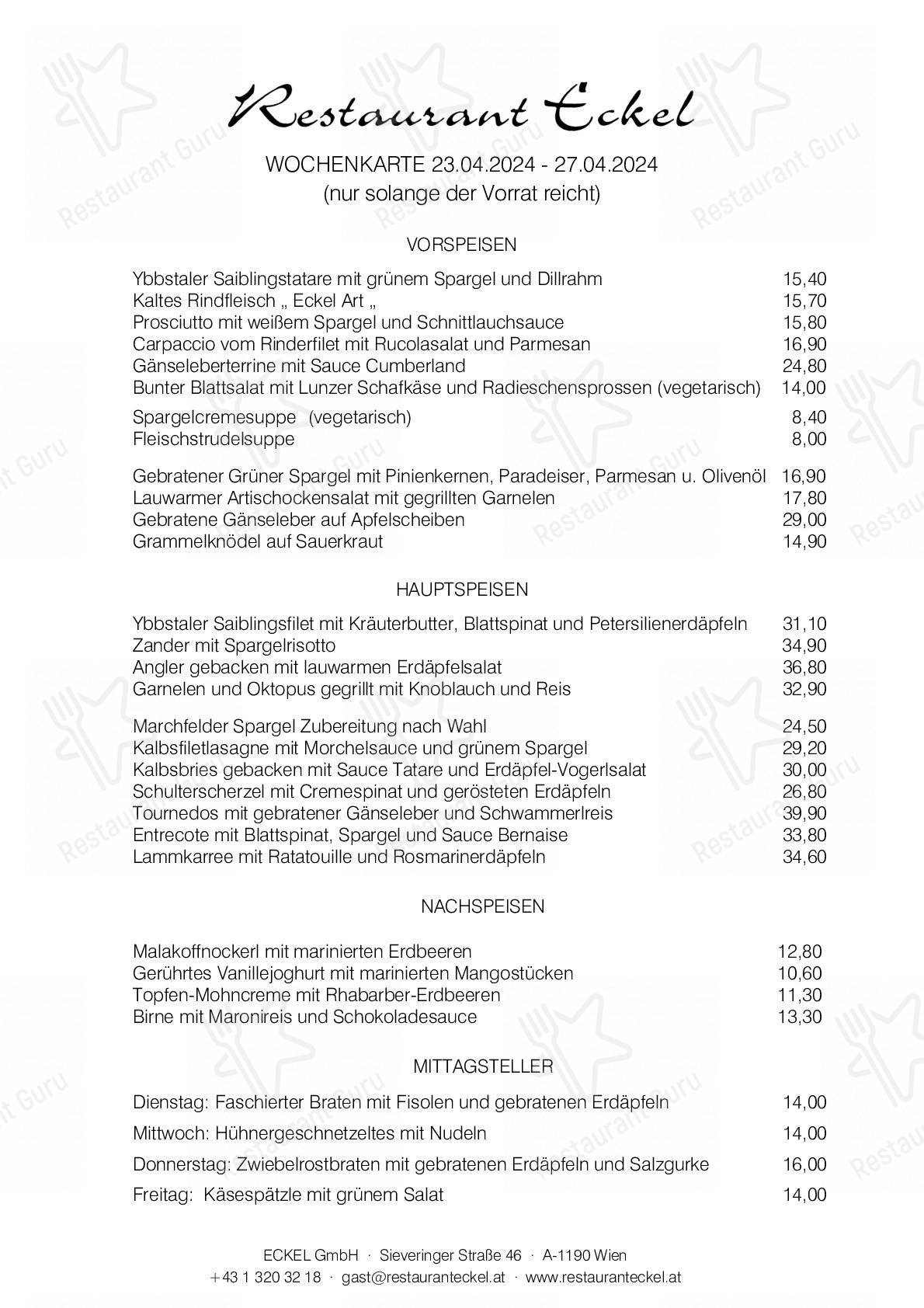 Speisekarte von Henry Market AKH - Vienna General Hospital restaurant, Wien