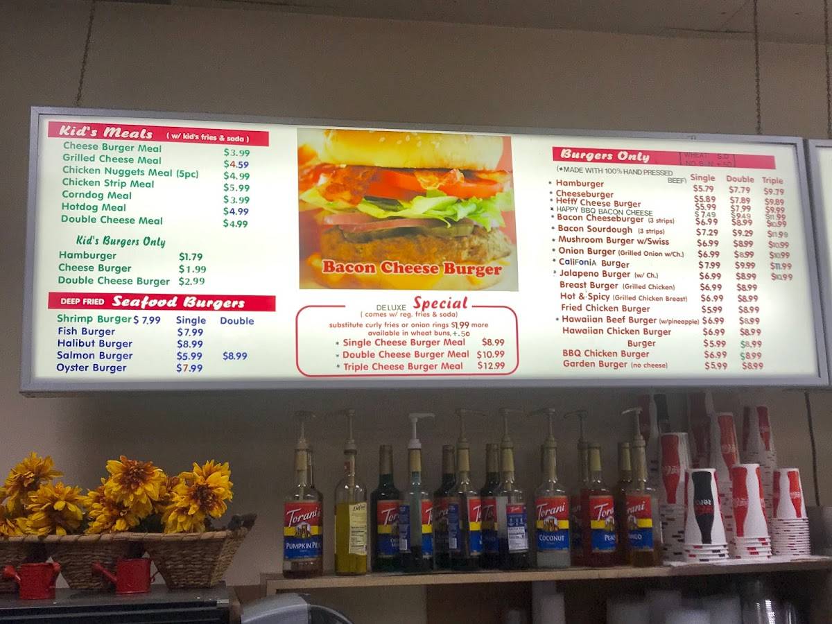 Menu at Herfy's Burger restaurant, Orting, 211 Washington Ave N