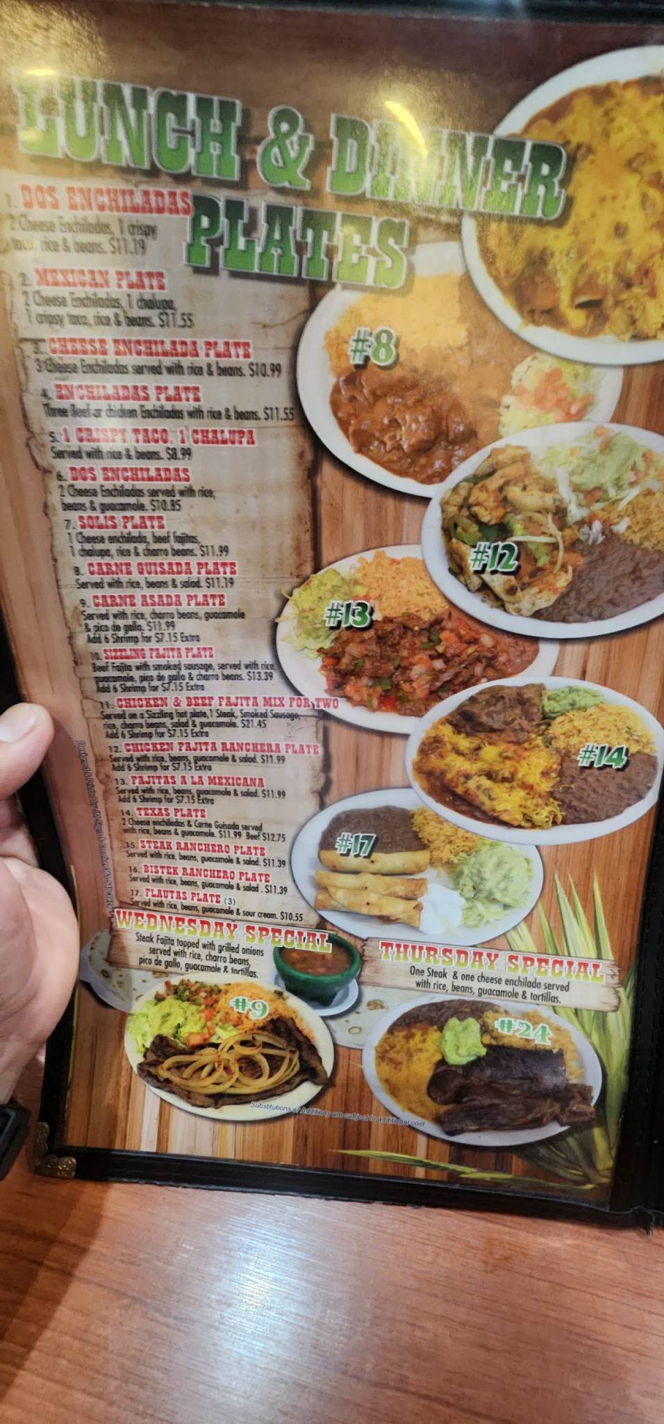 Menu at Hermanos Solis Restaurant #1, Corpus Christi, Baldwin Blvd