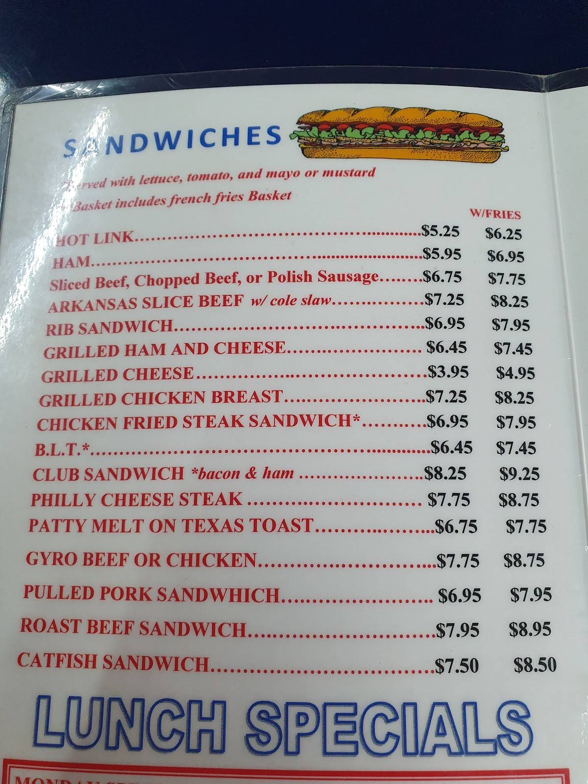 Menu at Hickory House Barbecue, Dallas, 600 S Riverfront Blvd