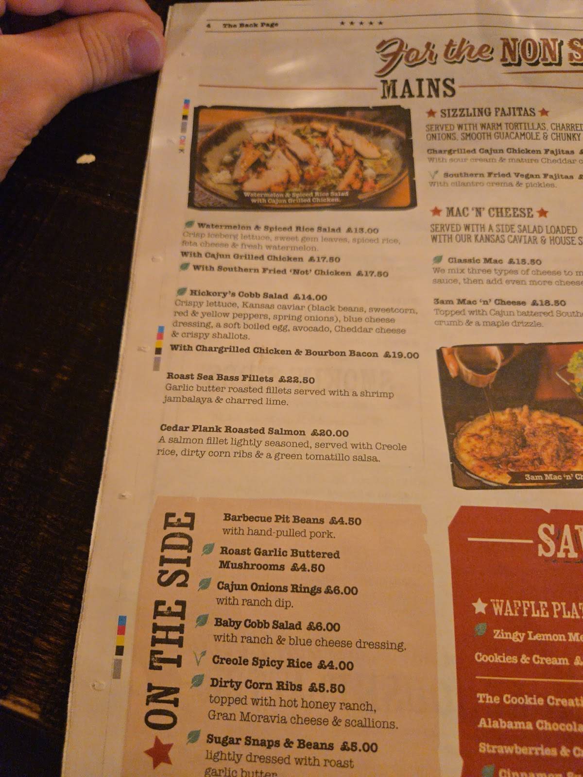 Menu at Hickory's Smokehouse Gloucester restaurant, Gloucester