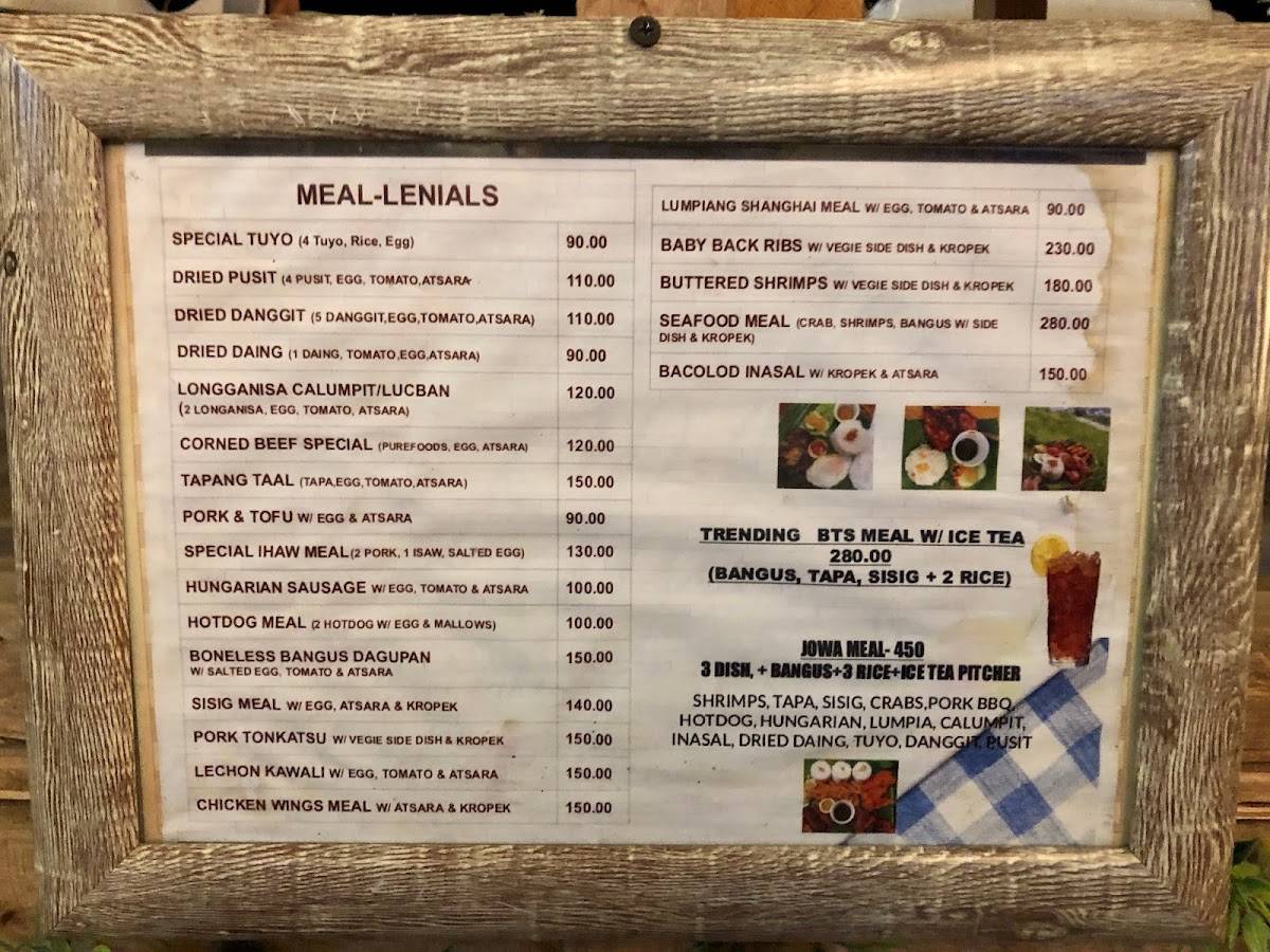 Menu at Hillside Grill restaurant, Angono