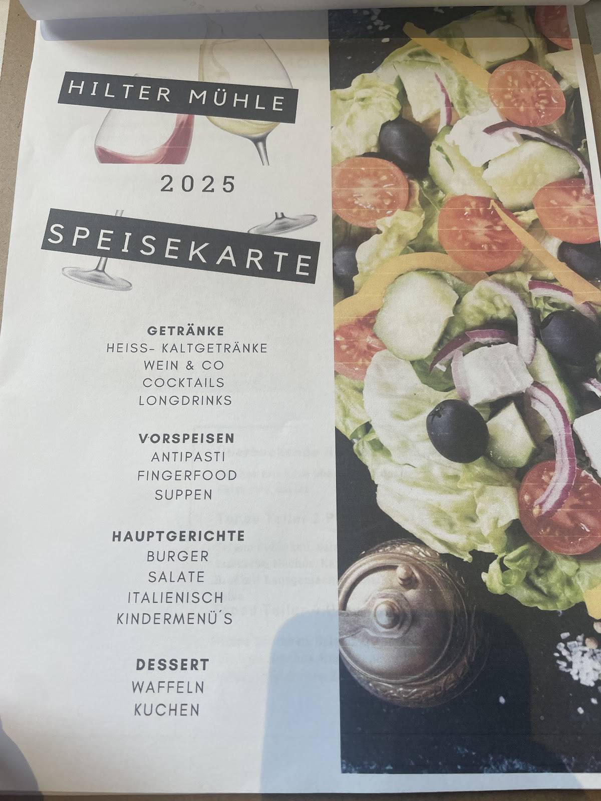 Speisekarte von Gasthof & Café Hilter Mühle cafe, Lathen