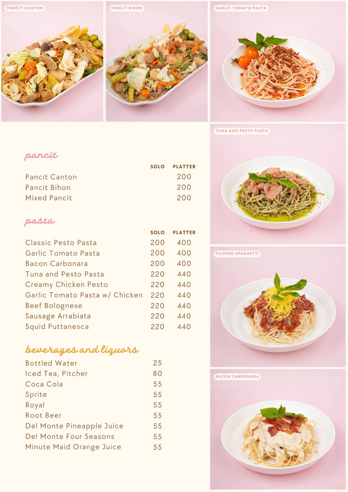 Menu at Hiraya Restaurant, Binangonan