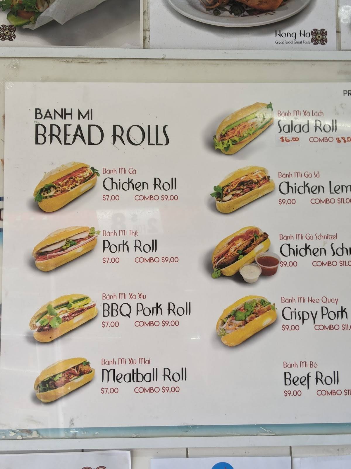 Menu at Hong Ha Bakery Mascot, Mascot