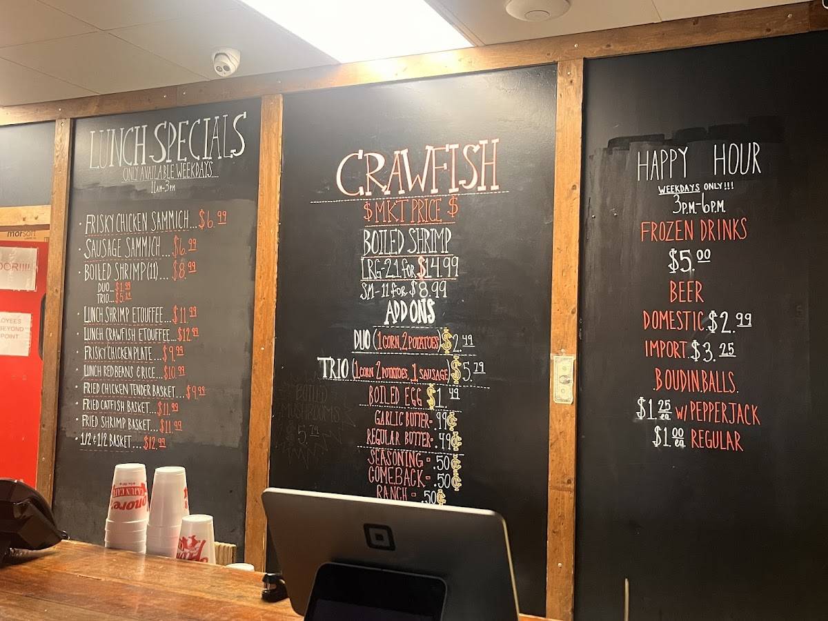 Menu at Honore's Cajun Cafe, Manvel
