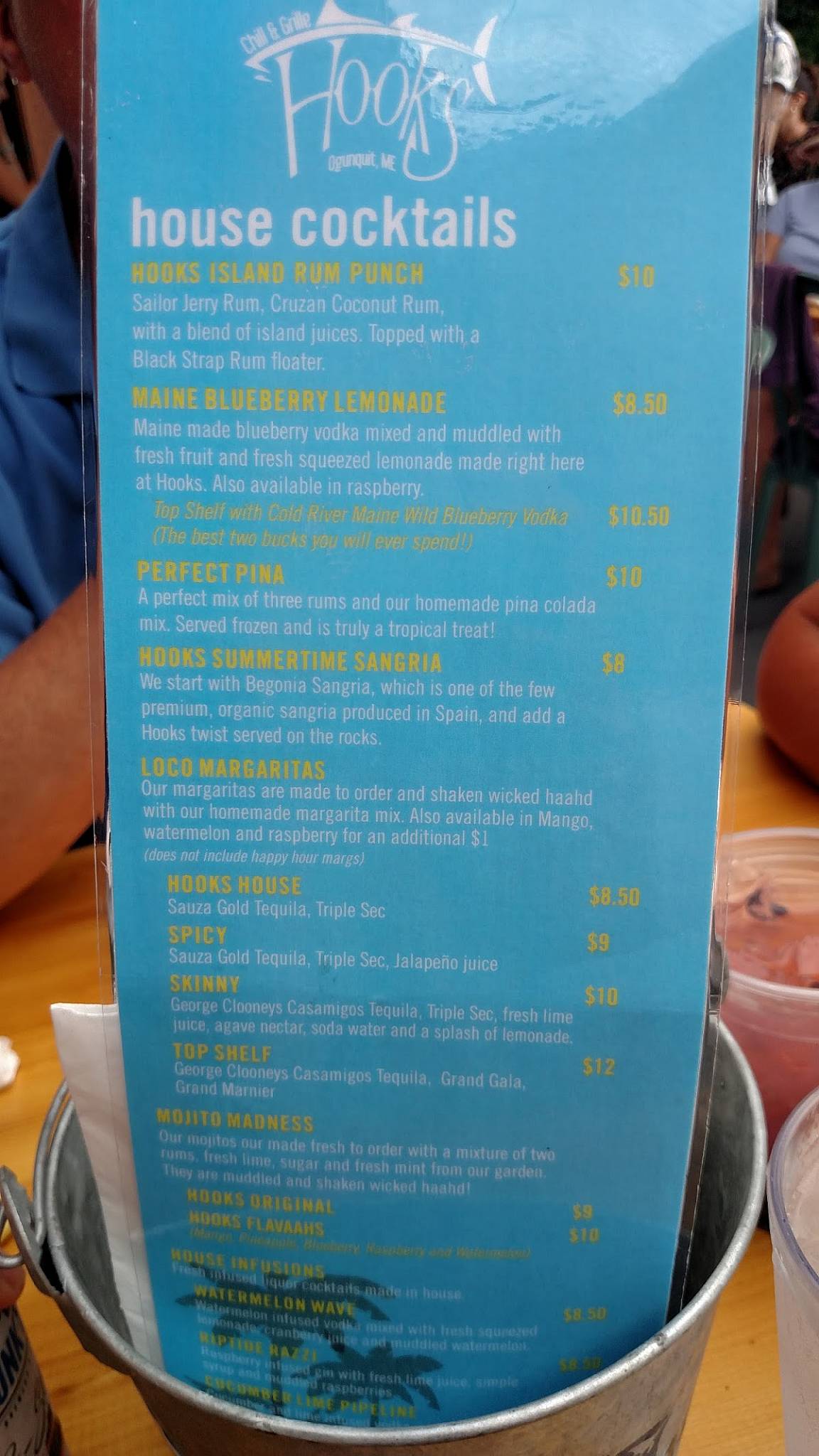 Menu at Hooks Chill & Grille restaurant, Ogunquit