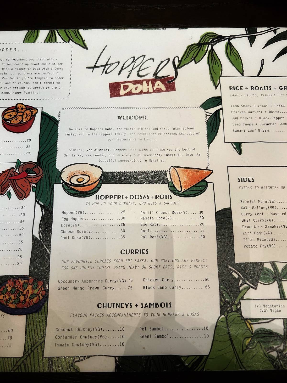 Menu at Hoppers Doha restaurant, Doha