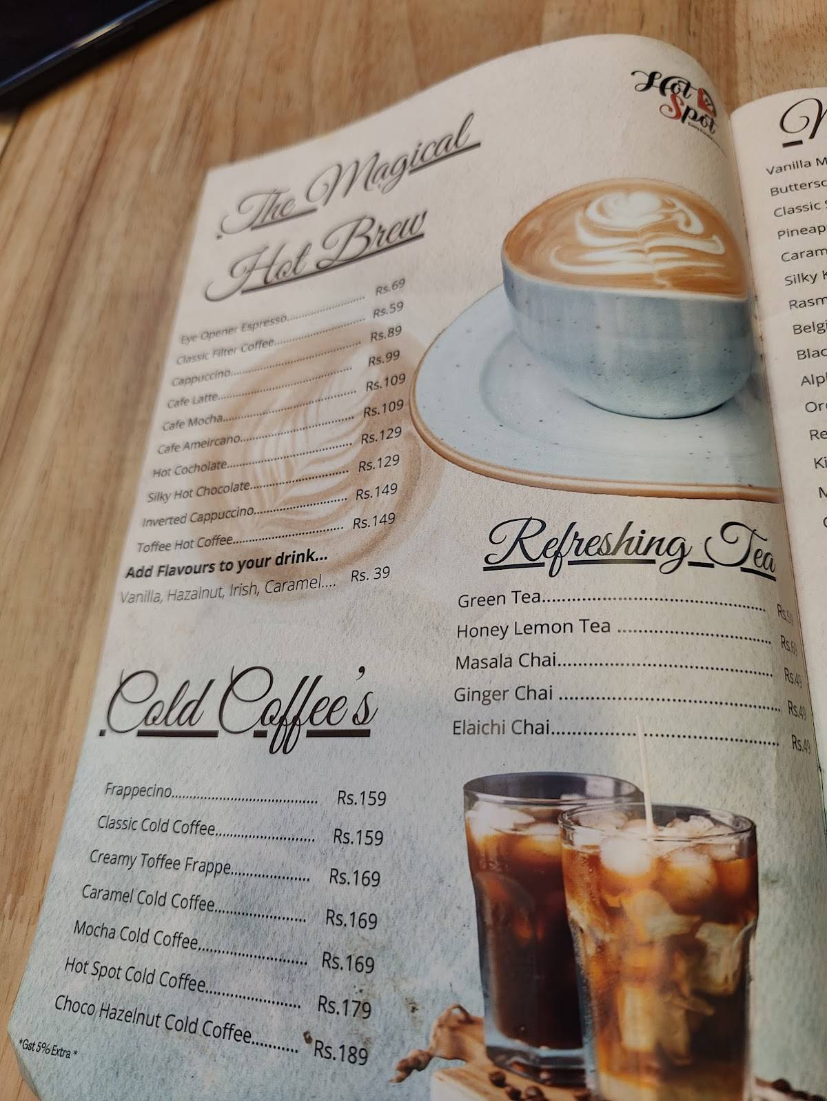 Menu at Hot Spot Restaurant & Cafe, Srikalahasti