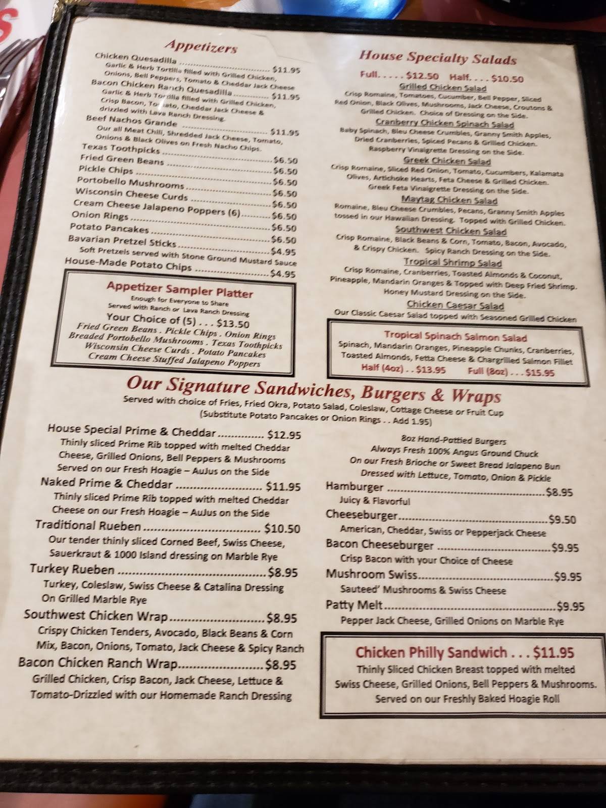 Menu at Tanners Neighborhood Bar & Grille, Hot Springs Village