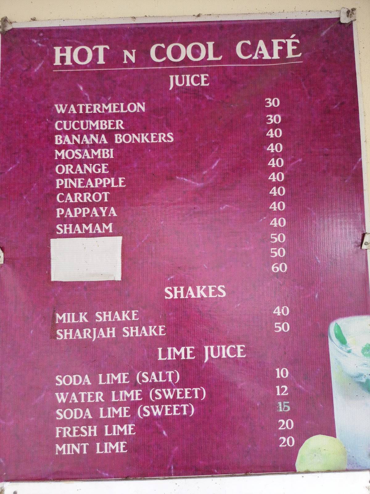 Menu at Hot & Cool, Kochi, D -2113