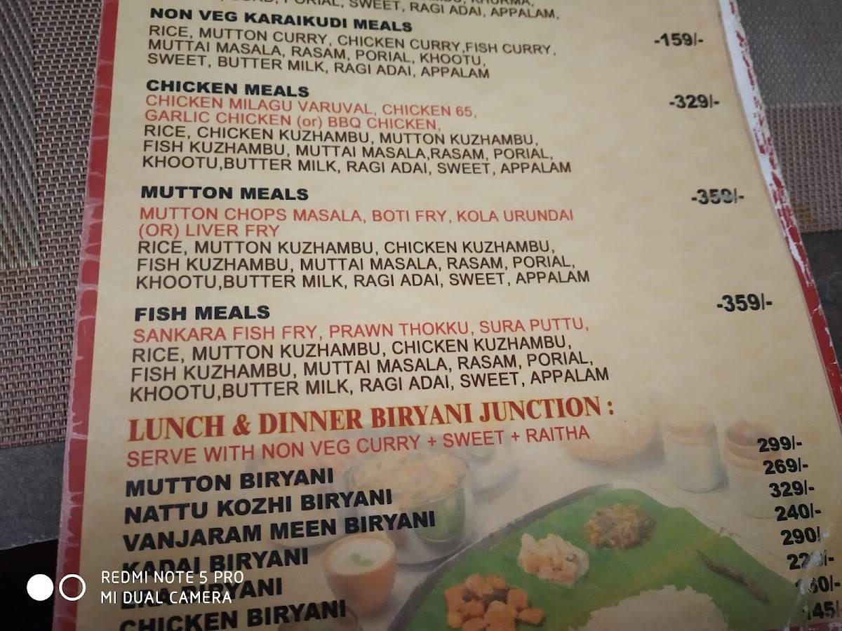 Menu at Hotel Grand Karaikudi, Kelambakkam, 5