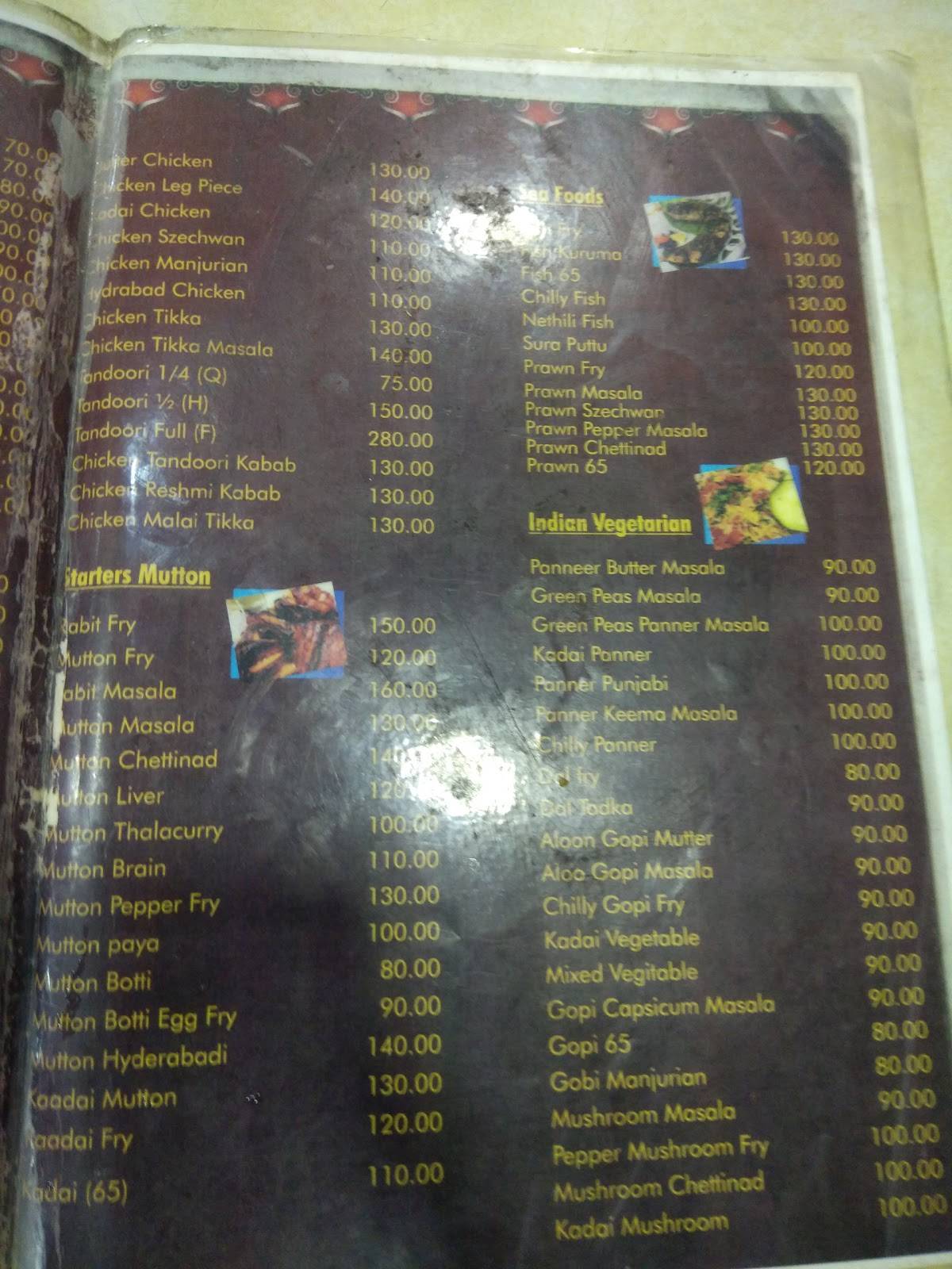 Menu at Hotel Guru, Chennai, No 1/35