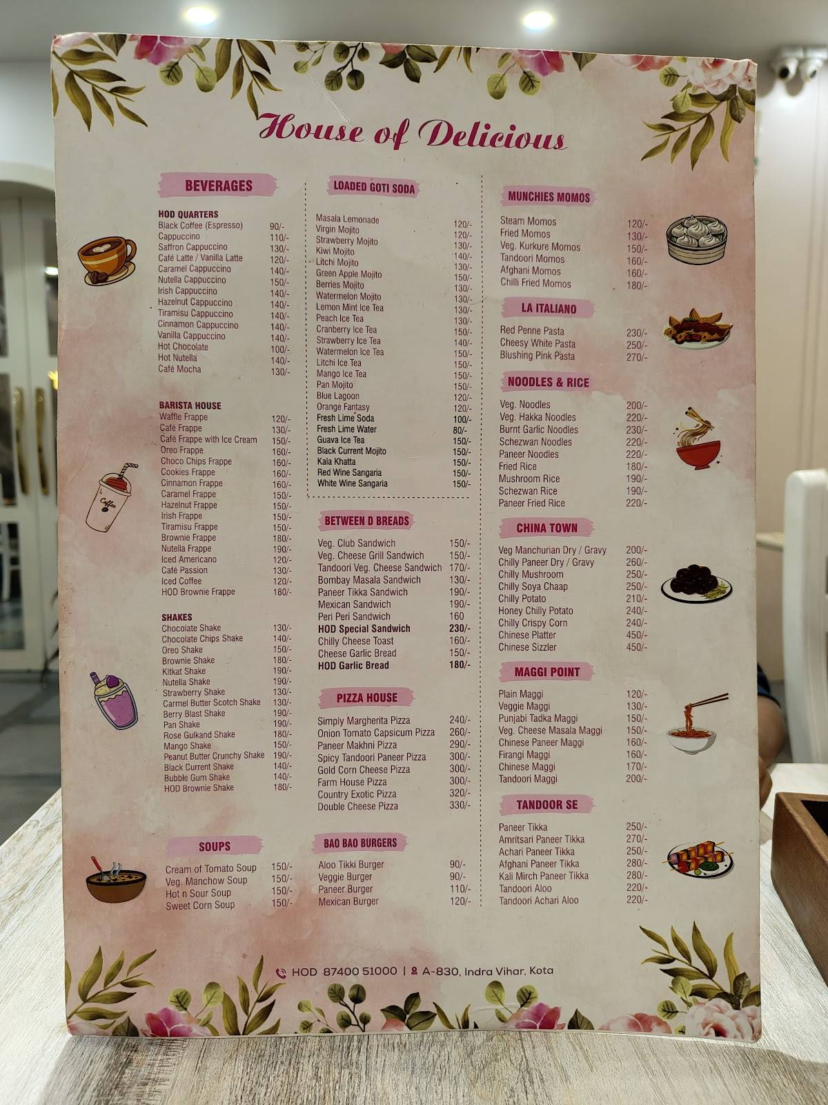 Menu at House of Delicious kota, Kota