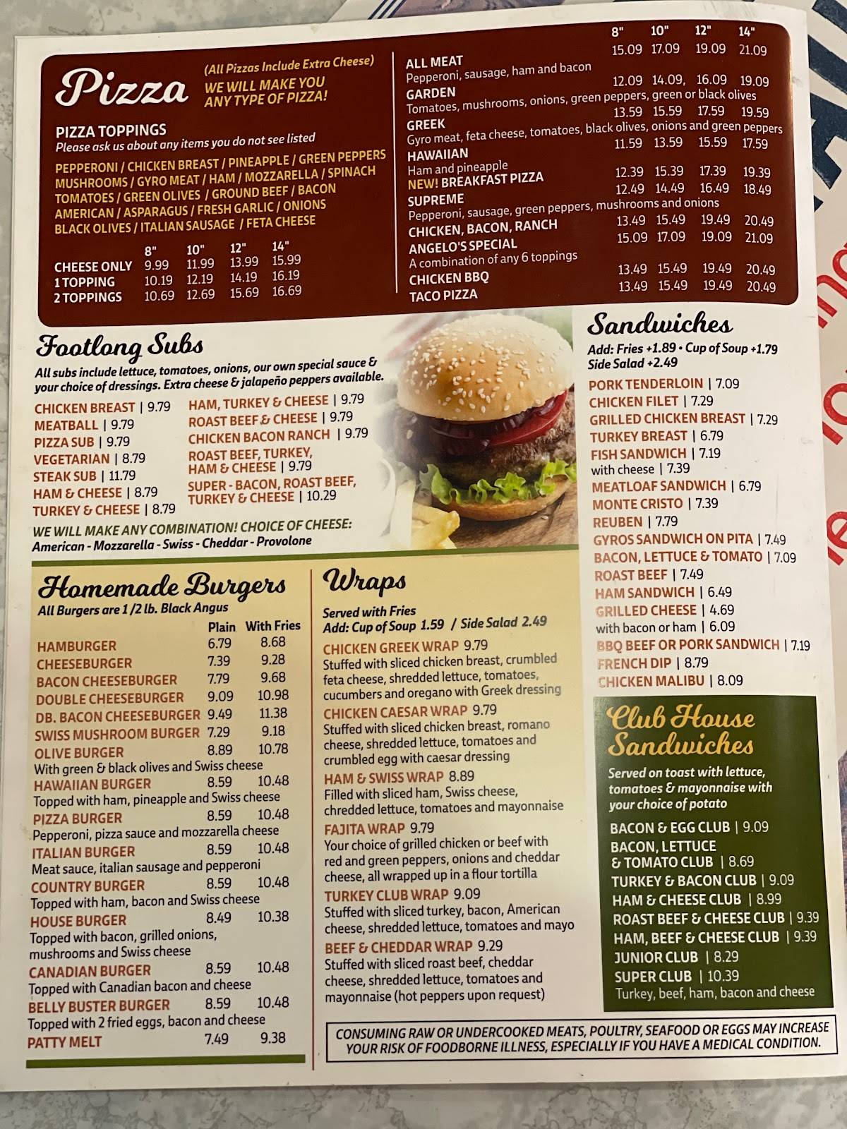 Menu at Howe restaurant, Howe, IN-9