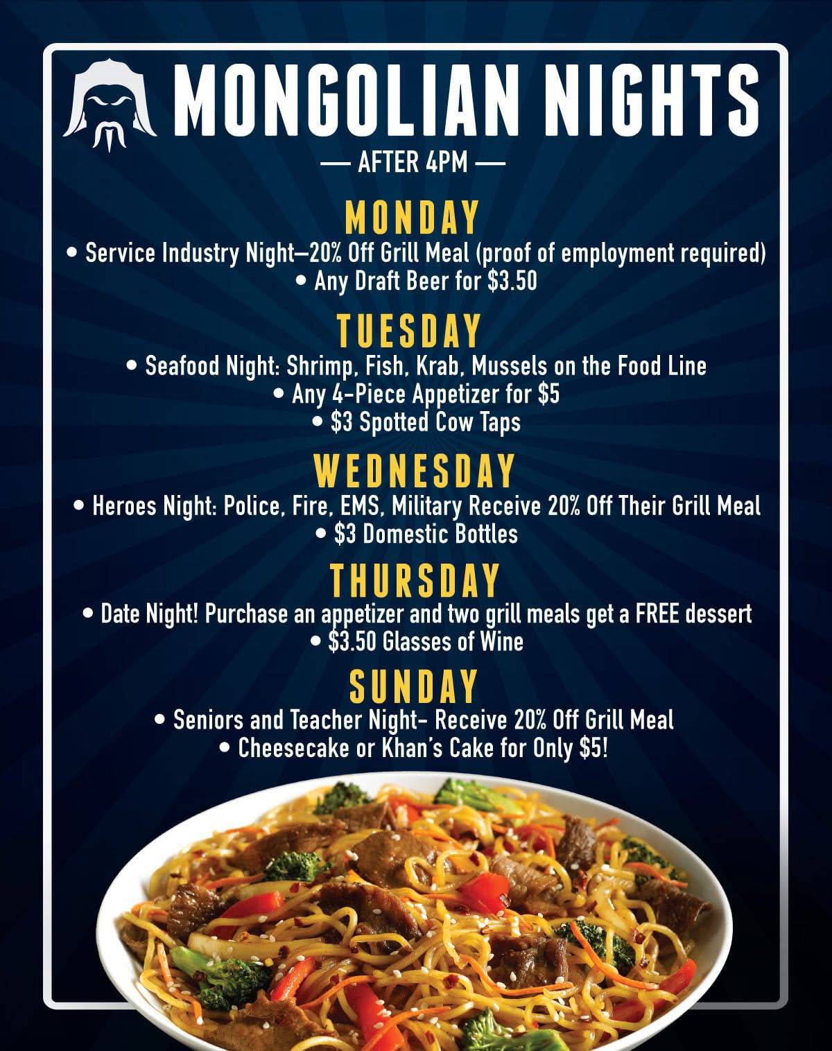 Menu at HuHot Mongolian Grill restaurant, West Allis