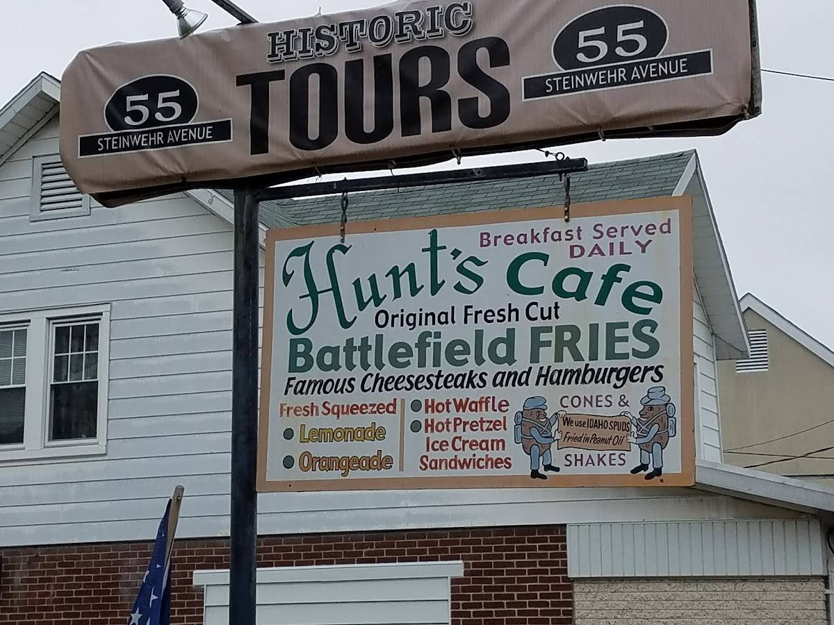 Menu at Hunt's Battlefield Fries cafe, Gettysburg