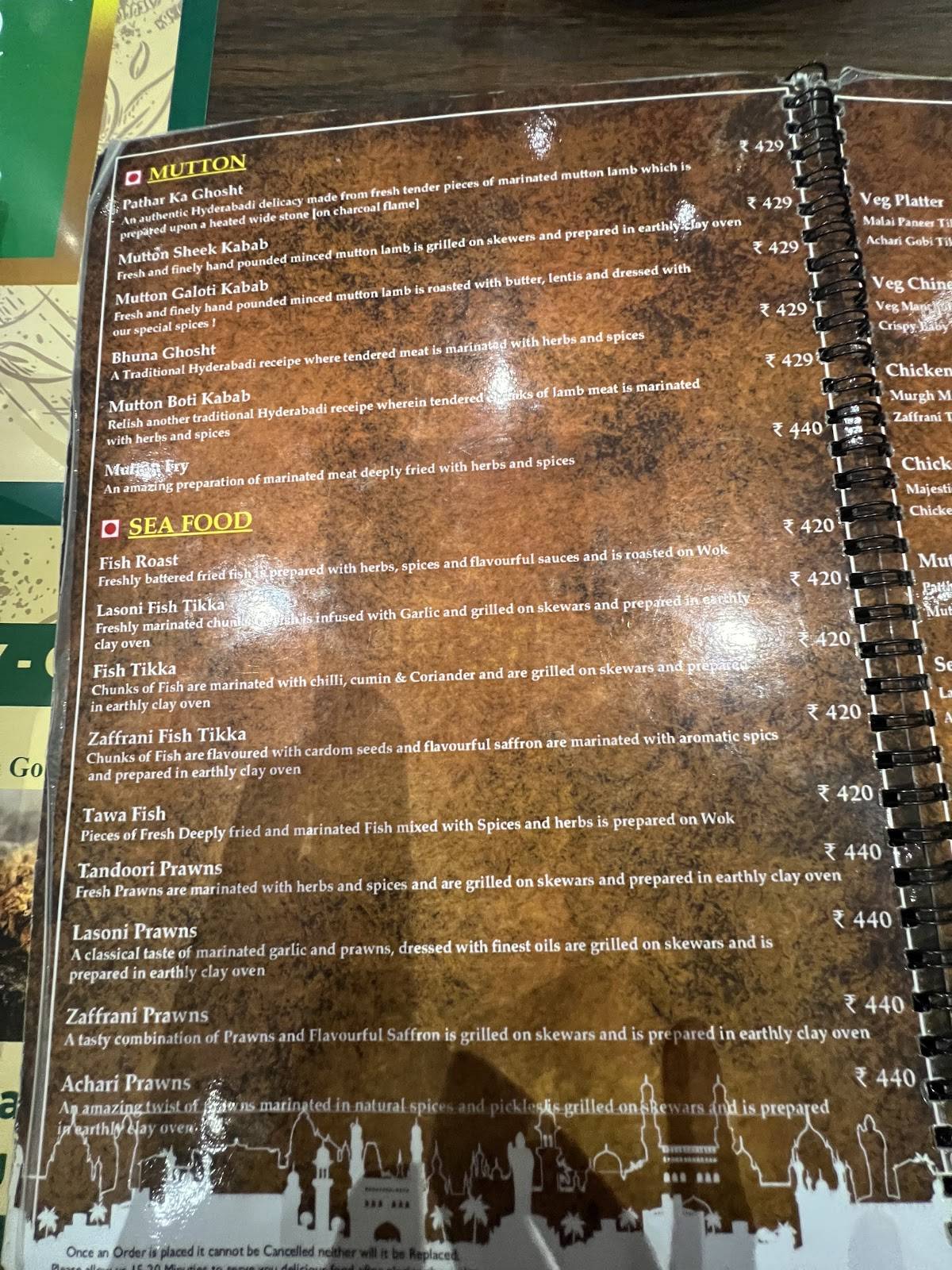 Menu at Pista House Gachibowli, Hyderabad, Telecom Nagar Extension