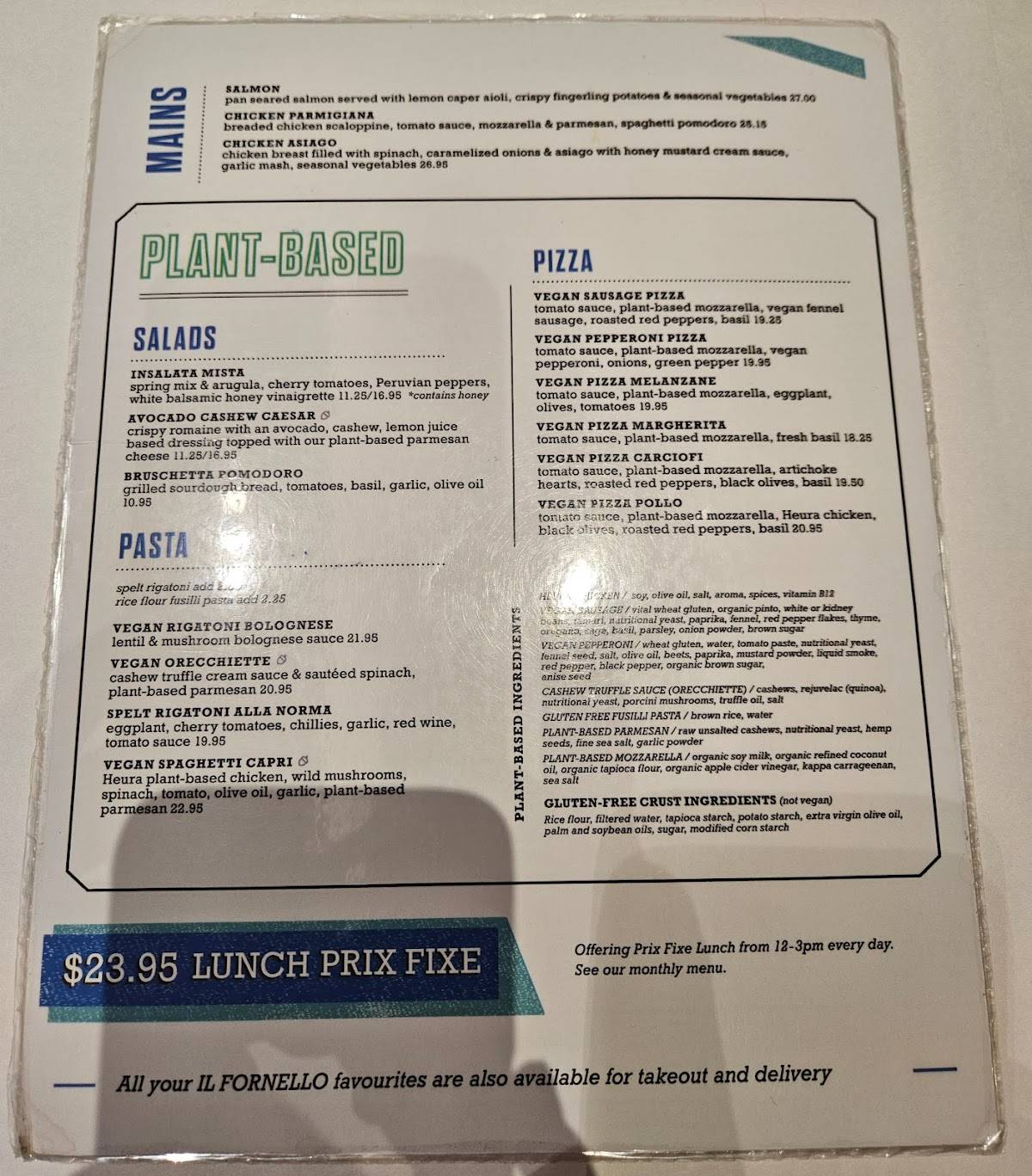 Menu at IL FORNELLO - Bayview Village pizzeria, Toronto, Bayview Ave