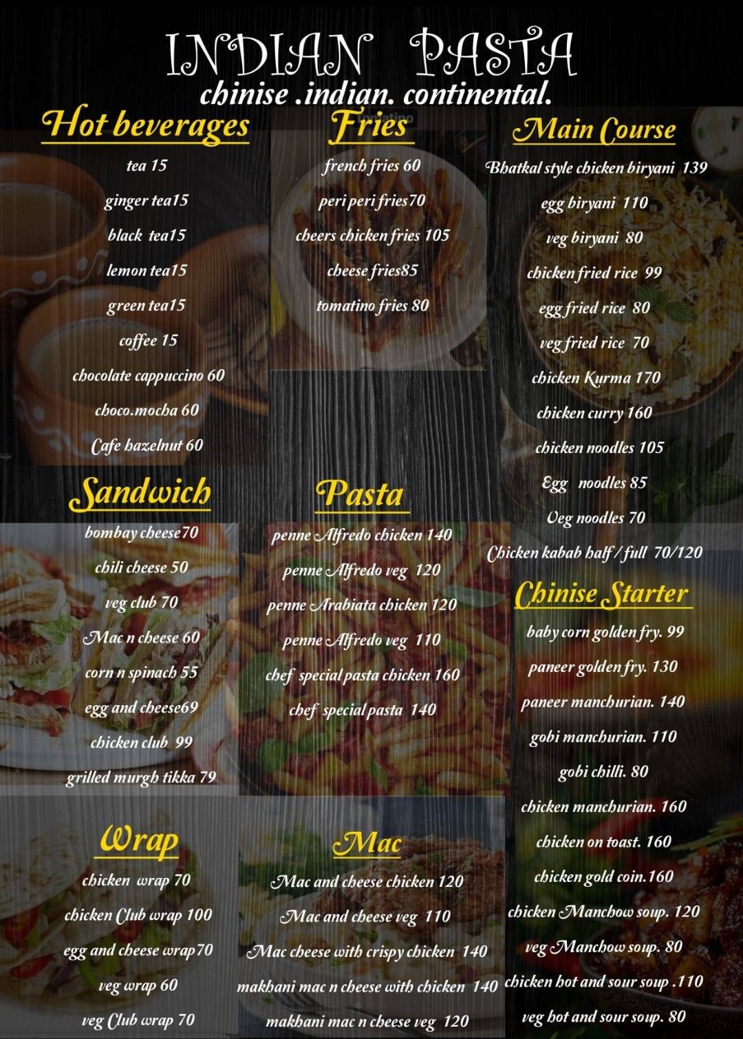 Menu at INDIAN PASTA, Bengaluru