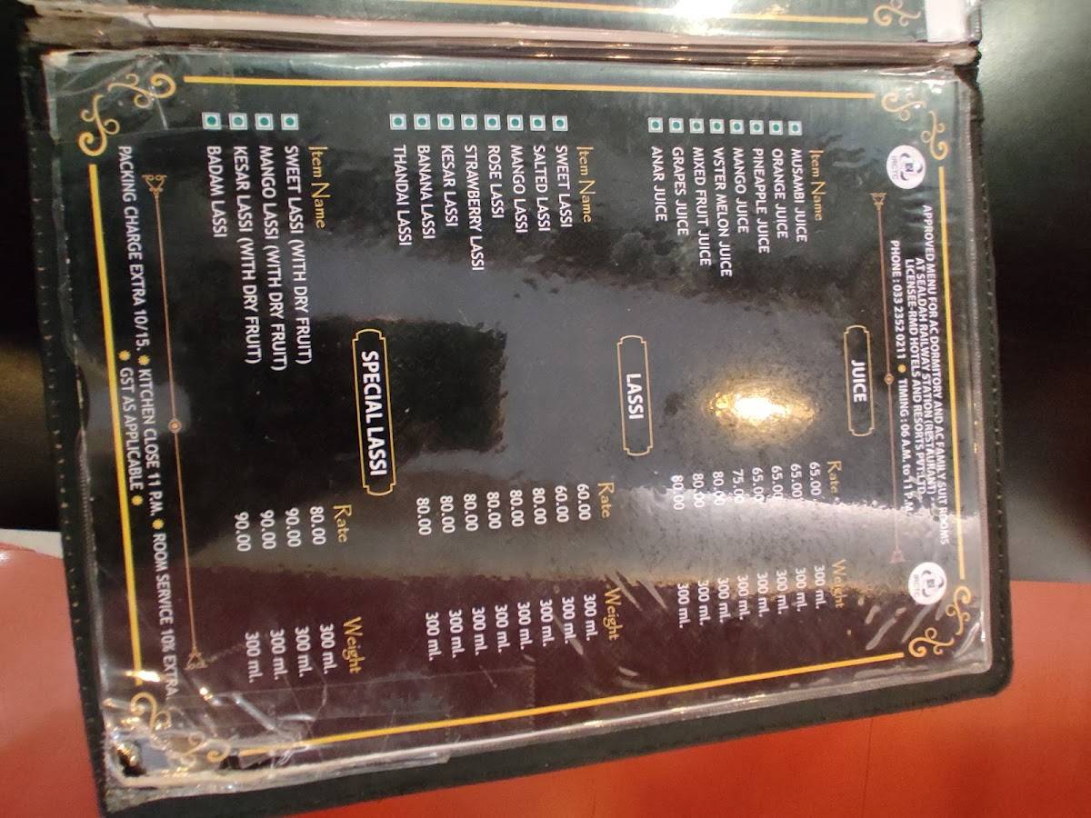 Menu at IRCTC RESTAURANT CUM FOOD PLAZA (SEALDAH), Kolkata