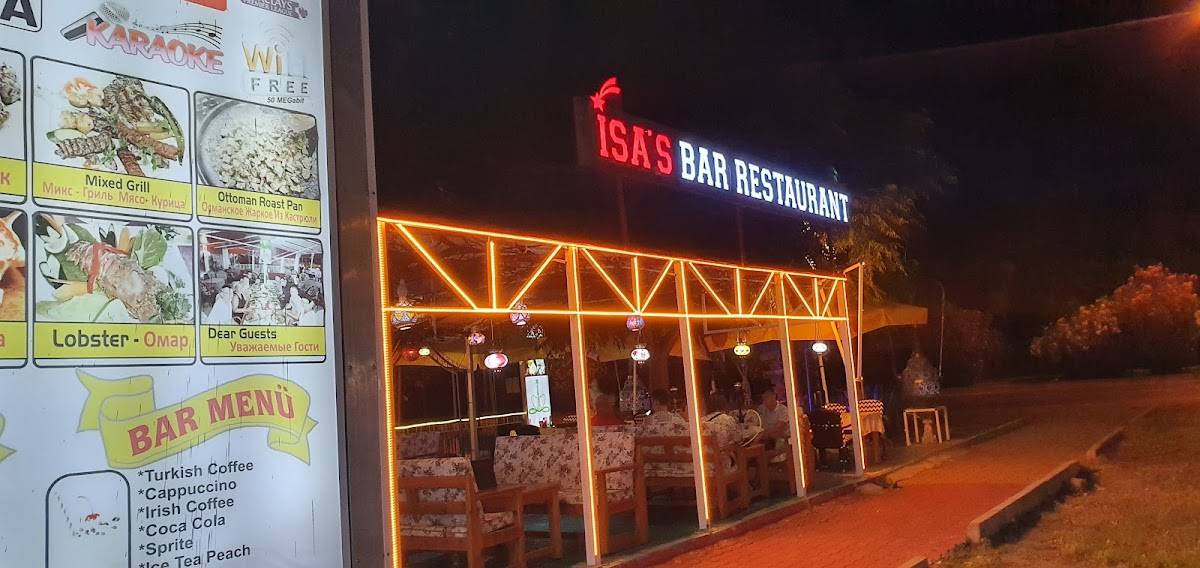 Menu at İSA'S RESTAURANT CAFÉ & BAR, Turkey, İncekum Mahallesi No 36/A ...