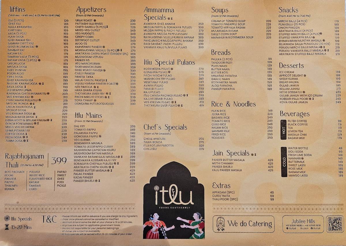 Menu at ITLU - Veg Diner Restaurant, Hyderabad