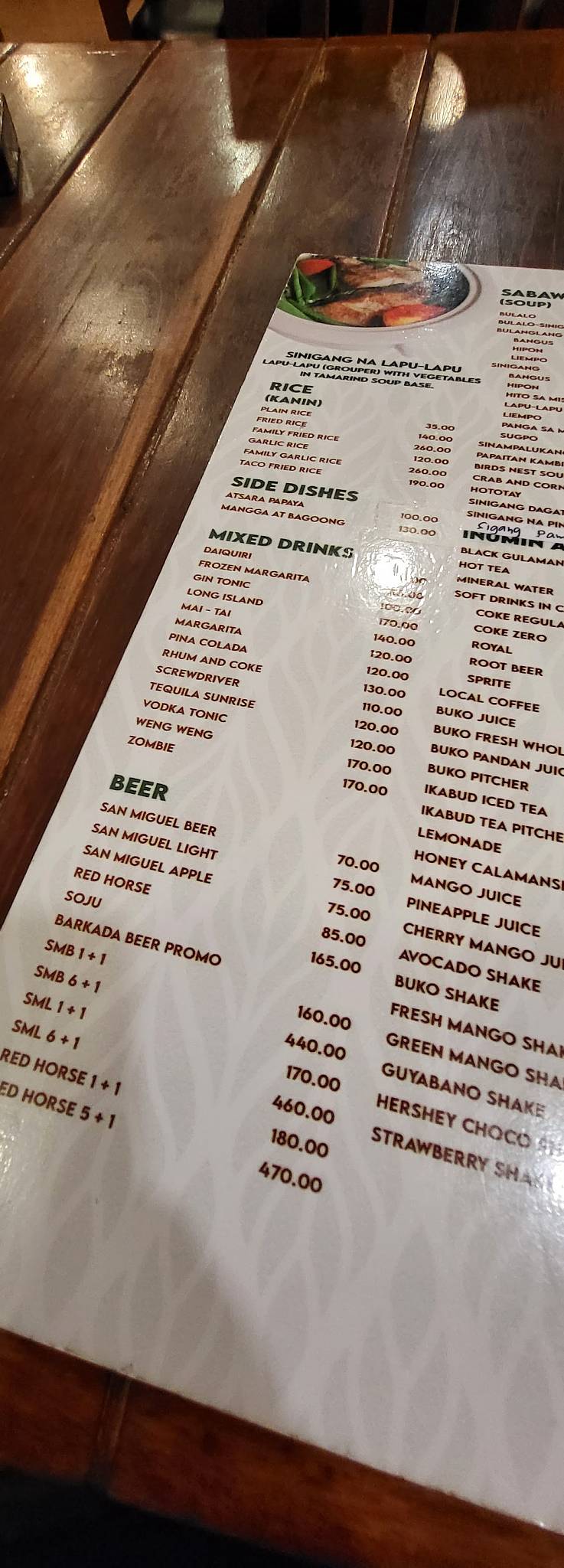 Menu at Ikabud restaurant, Angeles, SM City Clark