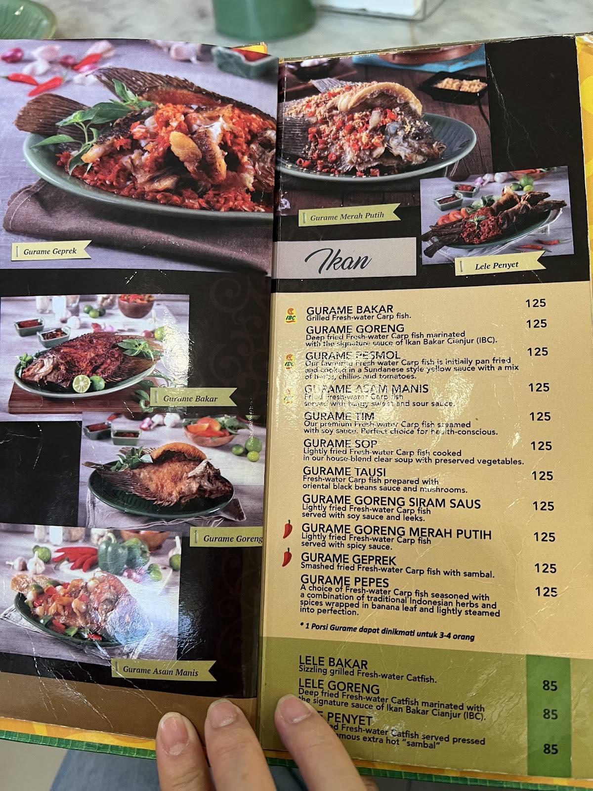 Menu at Ikan Bakar Cianjur - Batam restaurant, Batam, Jl. Centre Point