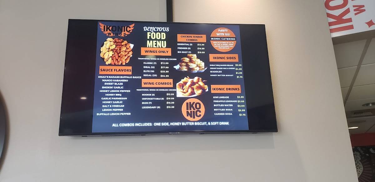 Menu at Ikonic Wings restaurant, Lacey