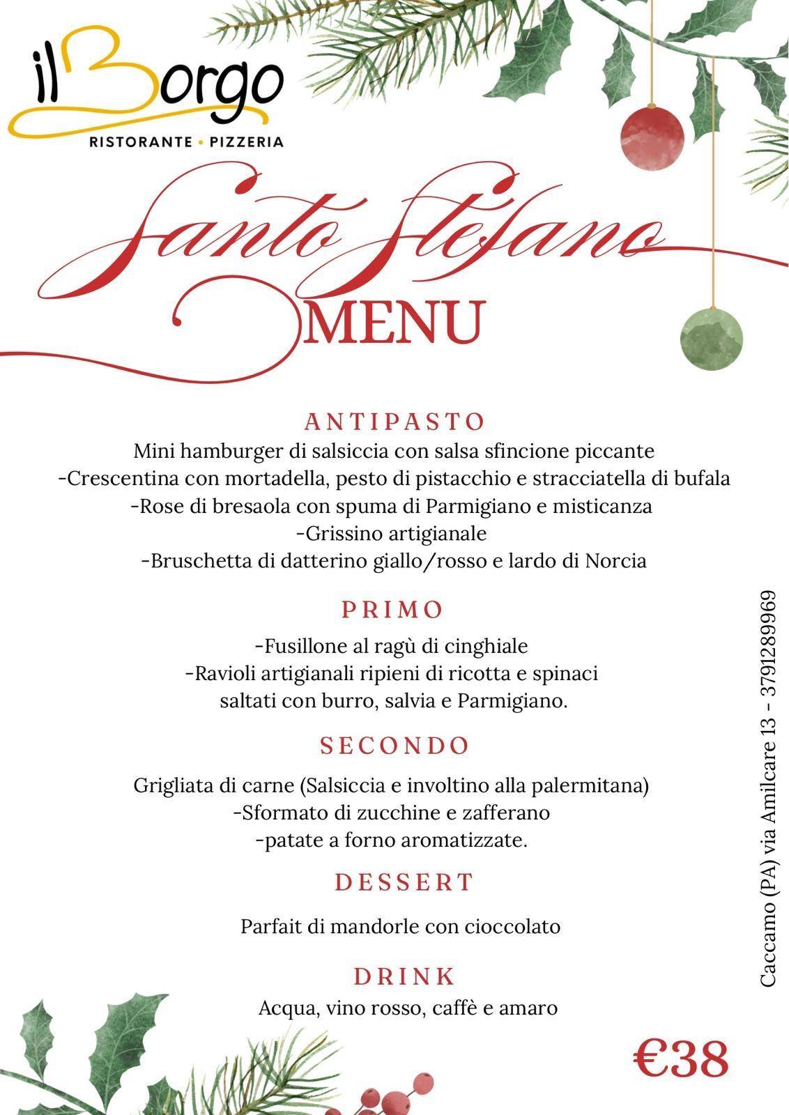 Menu da Il Borgo ristorante, Caccamo
